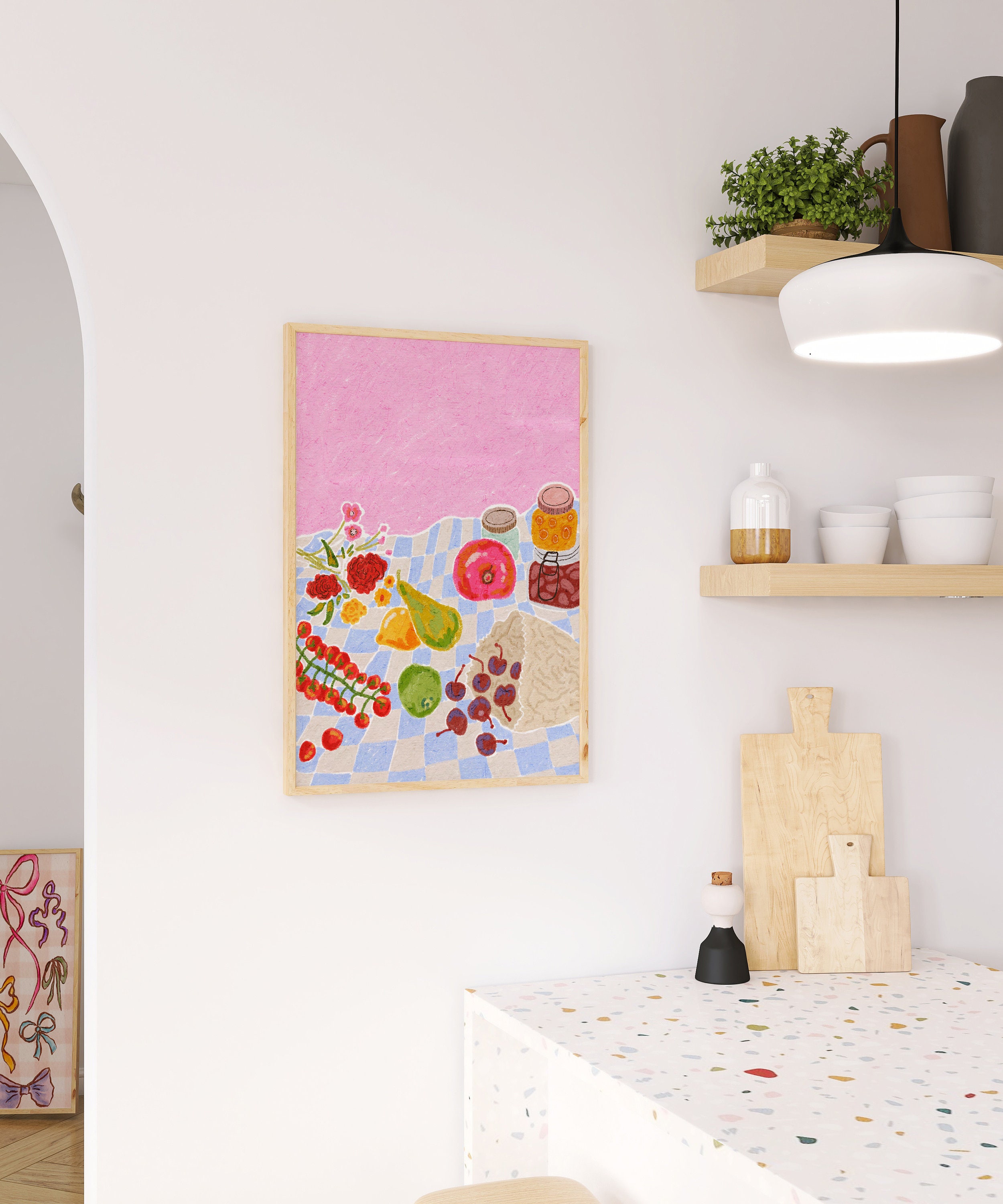 Colorful Fruit Drawing Poster: Kitchen Wall Art (digital Download) - Etsy