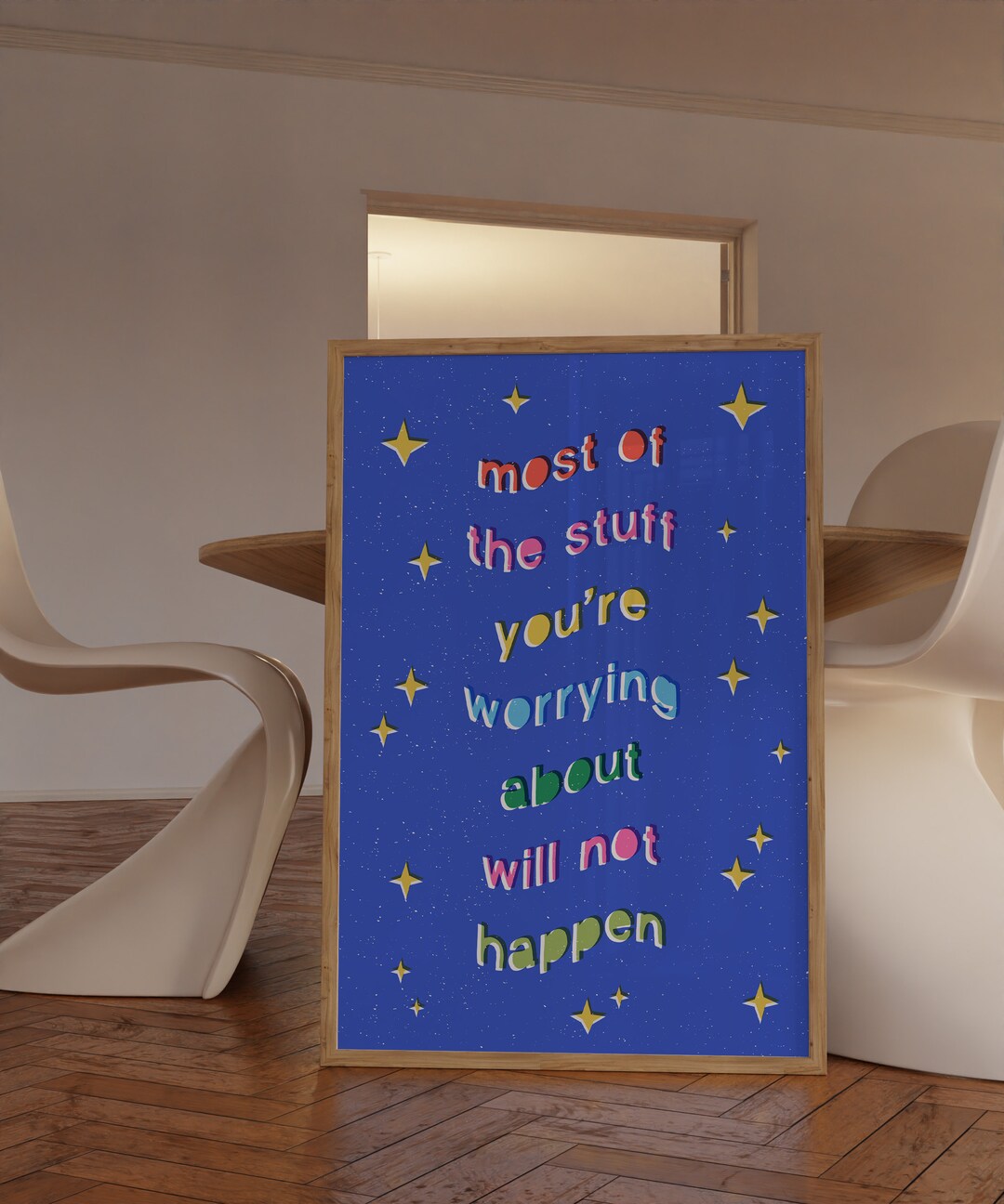 Colorful Wall Art | Don't Worry Poster | Motivational Quotes Typography ...