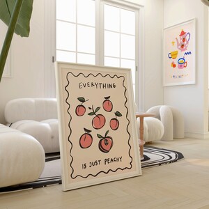 Trendy Peach Poster Colorful Wall Art Motivational Quotes ...