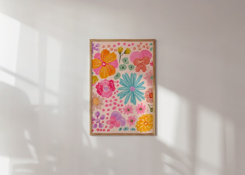 Abstract Floral Botanical Wall Art Colorful Wall Art - Etsy