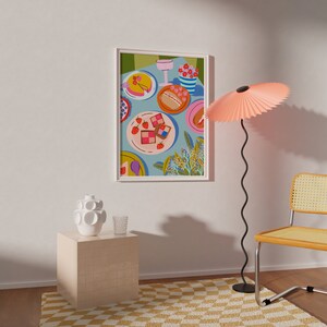 Flatlay Food in the Table Wall Art, Colorful Wall Art, Still Life ...