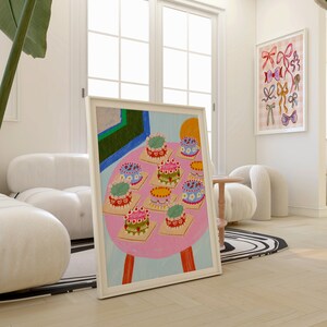 Colorful Birthday Cakes Poster, Colorful Wall Art, Kitchen Prints ...