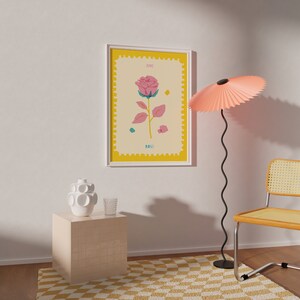 Colorful June Birth Month Poster Wall Art, Colorful Rose Flower Art ...