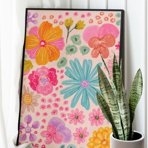 Abstract Floral Botanical Wall Art, Colorful Wall Art, Abstract Wall ...