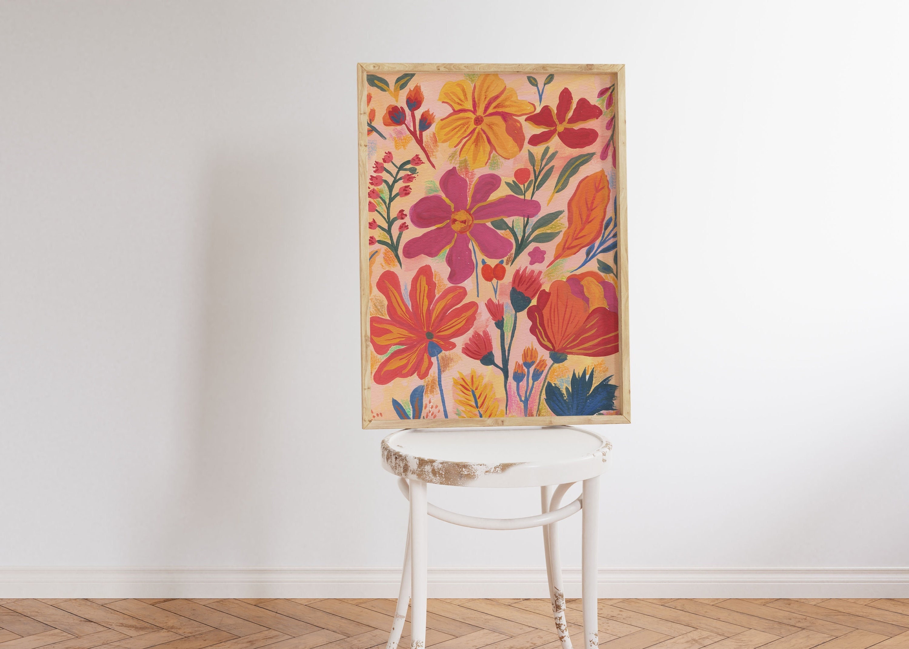 Abstract Floral Botanical Wall Art Colorful Wall Art - Etsy