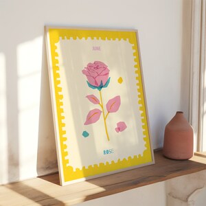 Colorful June Birth Month Poster Wall Art, Colorful Rose Flower Art ...