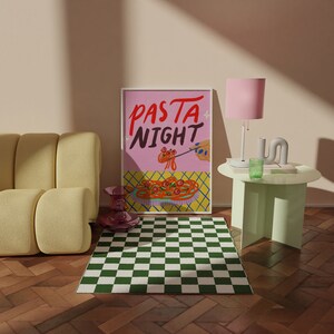 Pasta Night Typography | Colorful Wall Art Quotes | Kitchen Quote Print ...