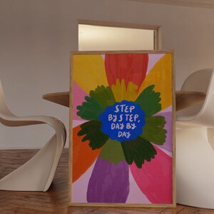 Step by Step Poster | Motivational Quotes Poster | Colorful Wall Art ...