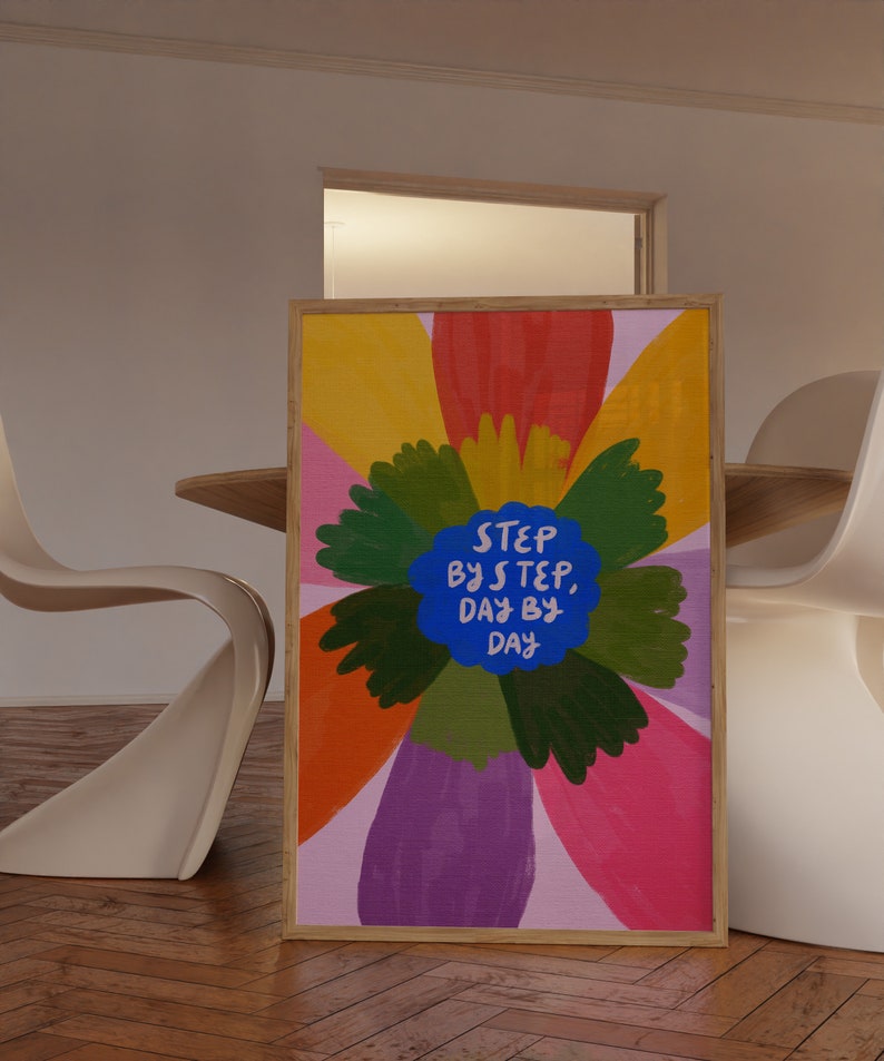 Step by Step Poster Motivational Quotes Poster Colorful - Etsy