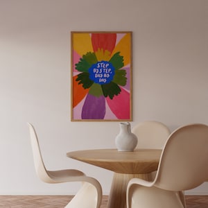 Step by Step Poster | Motivational Quotes Poster | Colorful Wall Art ...