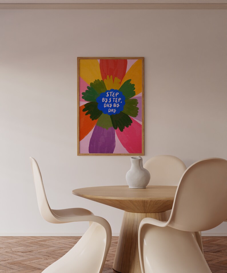 Step by Step Poster Motivational Quotes Poster Colorful - Etsy