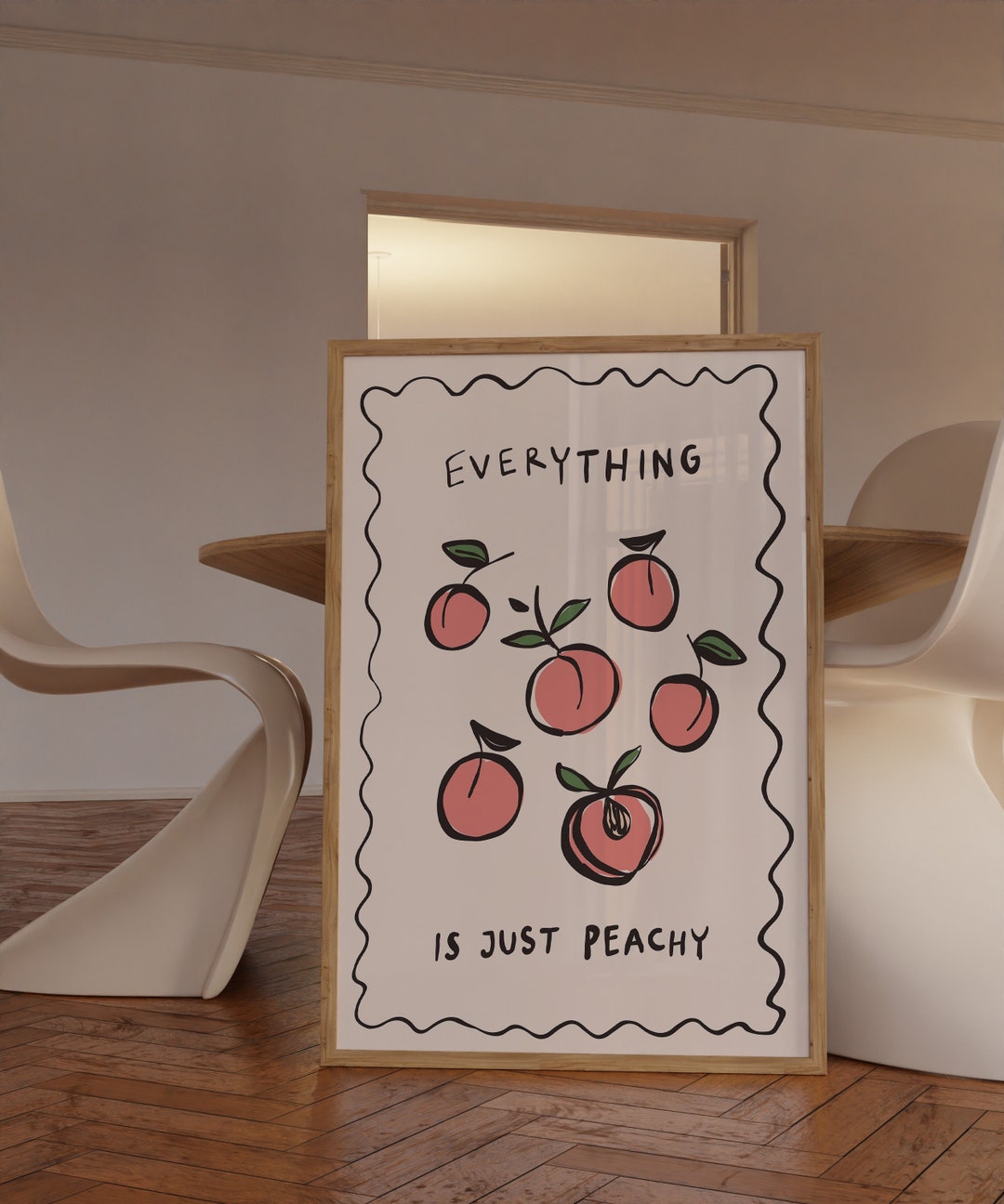 Trendy Peach Poster | Colorful Wall Art | Motivational Quotes ...