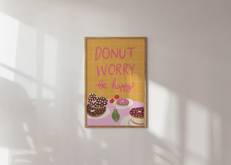 Don't Worry Be Happy Poster Motivational Quotes - Etsy