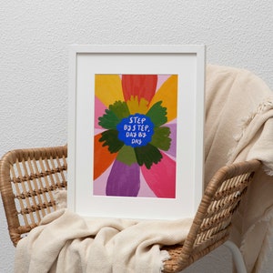 Step by Step Poster | Motivational Quotes Poster | Colorful Wall Art ...