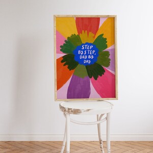 Step by Step Poster | Motivational Quotes Poster | Colorful Wall Art ...