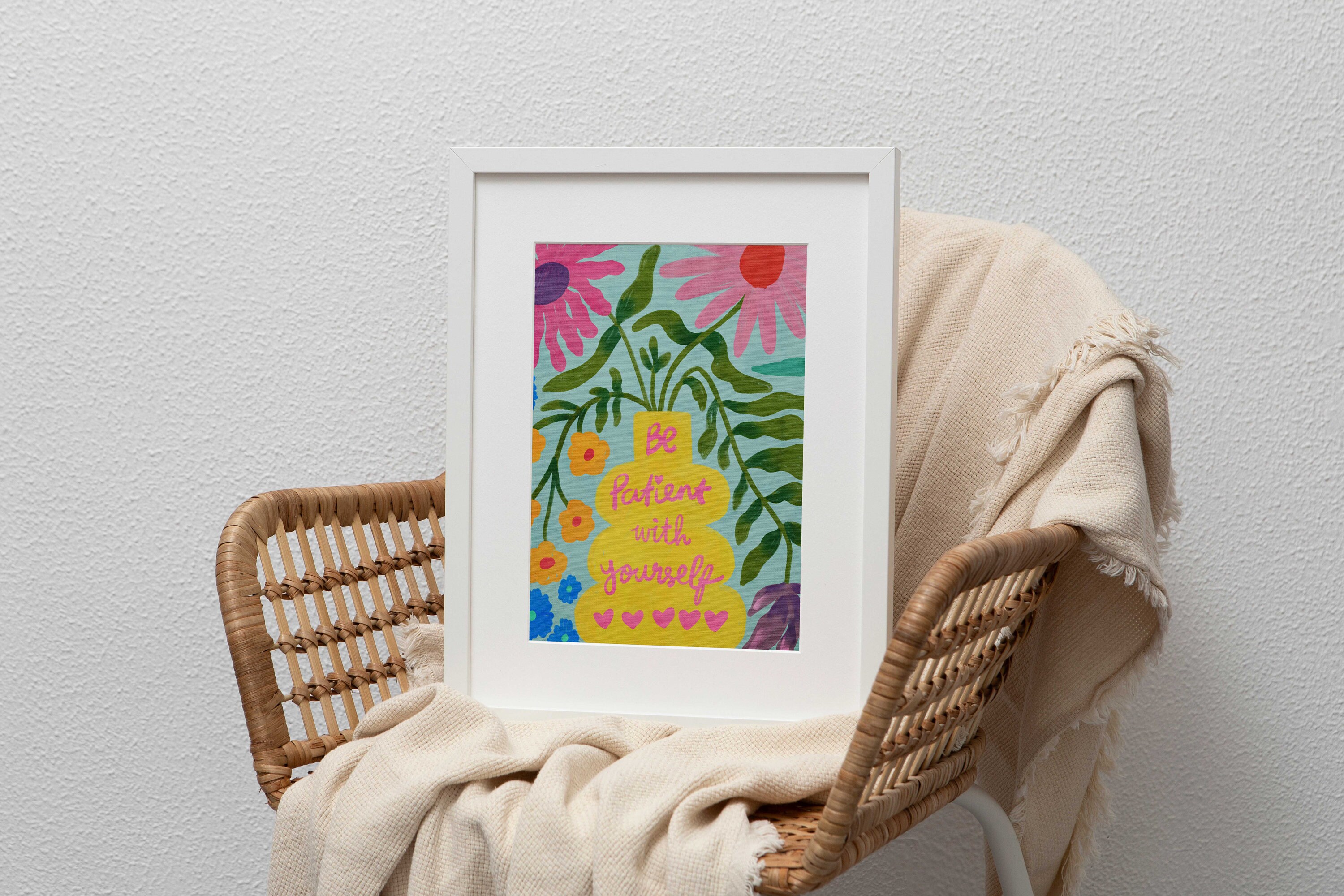 Motivational Quotes Be Patient With Yourself Poster Colorful - Etsy
