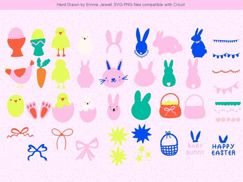 Easter SVG PNG Bundle, 100 Spring Cut Files for Cricut (digital ...