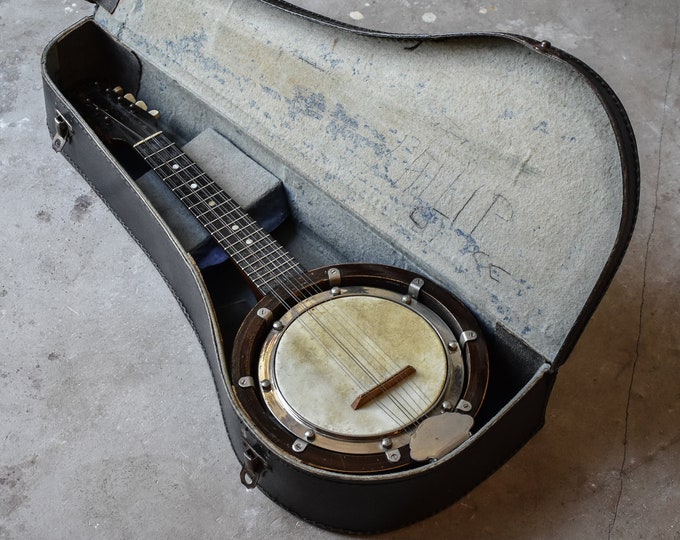Vintage Antique 20s British John Grey Sons Banjolin Banjo Hard Case ...