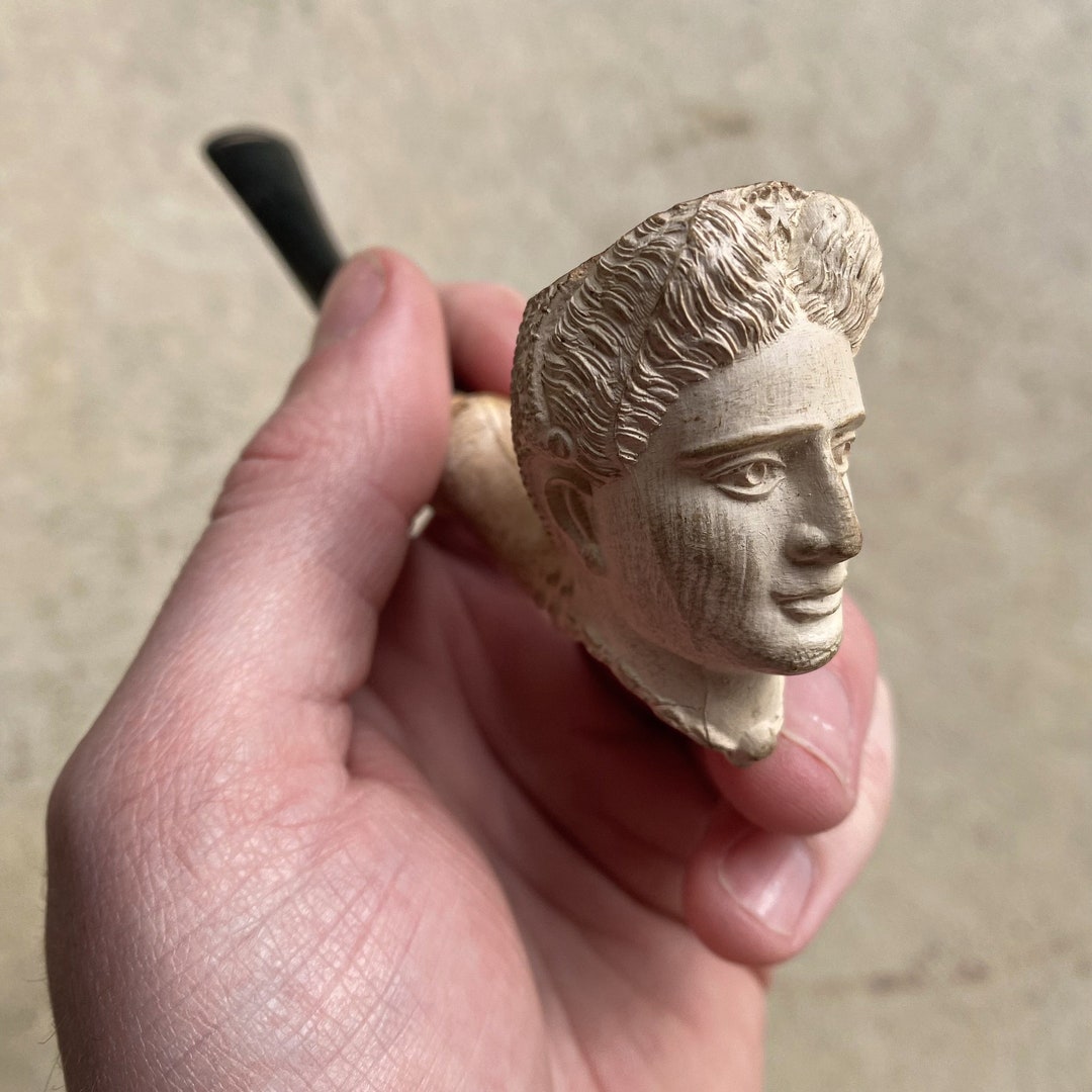 Antique Vintage Early 1900s Clay Tobacco Pipe Womans Face Head ...