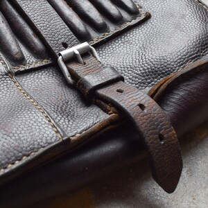 Vintage 40s 1940s WWII Army Military Leather Map Bag Pouch Gear Brown ...