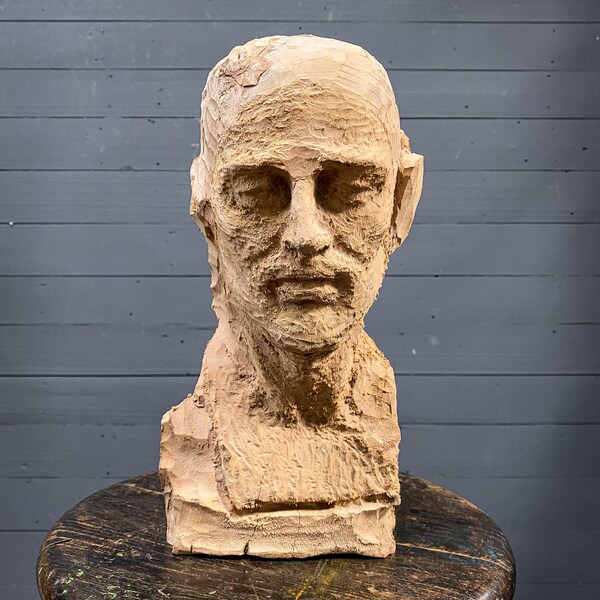 Wooden Bust Sculpture - Etsy