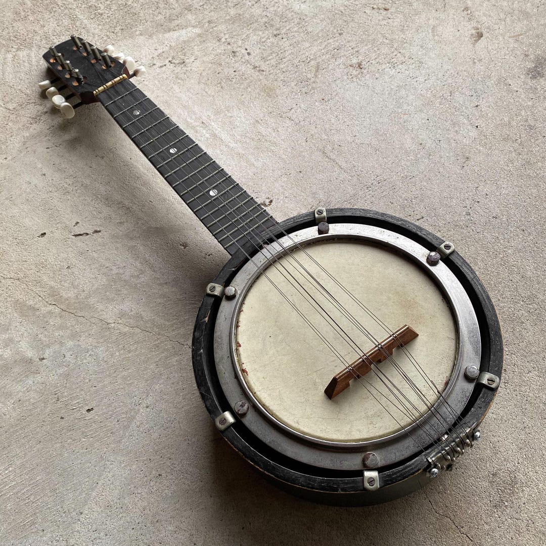 Antique Vintage 30s 1930s British Banjo Banjolin Instrument Luthier Cabin Lodge Decor Blues Folk ...