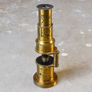 Antique Vintage Early 1900s French Brass Field Microscope Gear Wooden ...