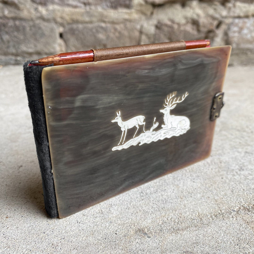 Antique Vintage 19th Century 1800s Victorian Horn Note Notition Book ...