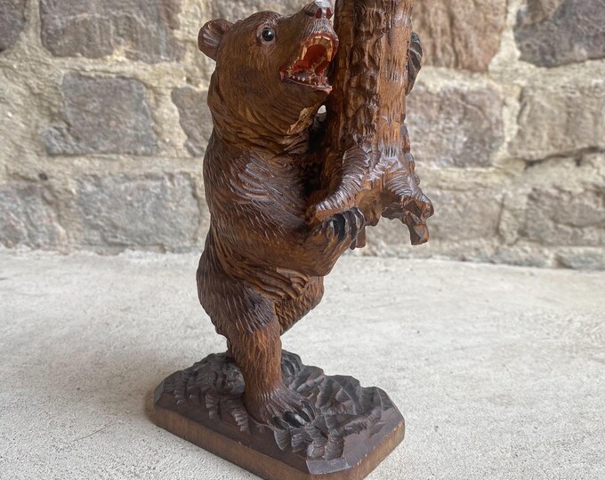 Antique Vintage Early 1900’s Black Forest Hand Carved Bear Carving ...