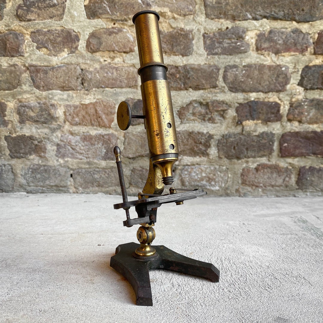 Antique Vintage 19th Century 1800s Brass Microscope Laboratory Science ...