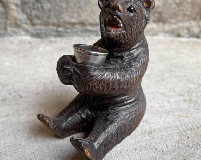 Antique Vintage Early 1900’s Black Forest Hand Carved Bear Carving ...