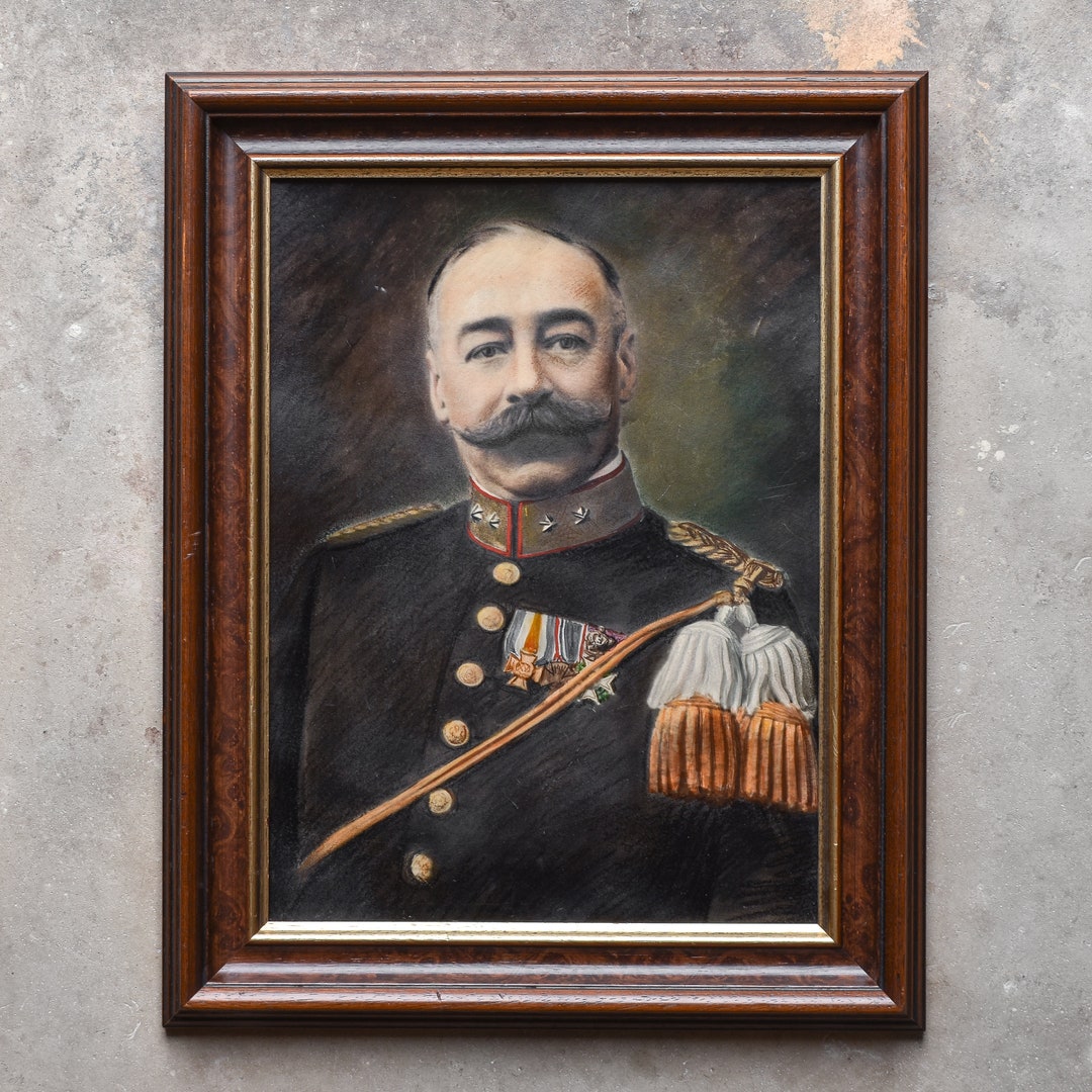 Antique Vintage Early 1900s WWI Belgian Lieutenant Colonel Portrait ...