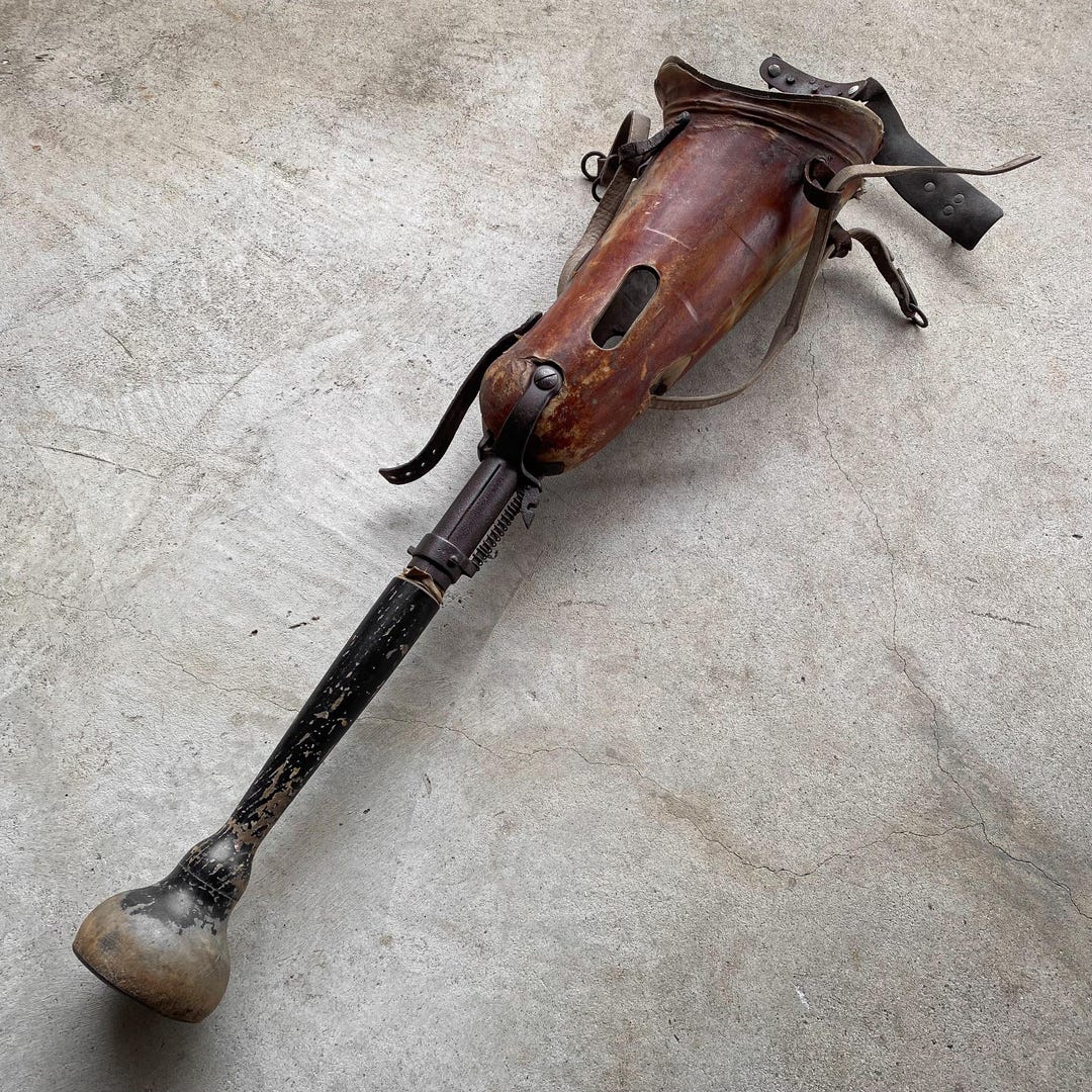 Antique Vintage Early 1900s WWI French Prosthetic Wooden Leg Prosthesis ...