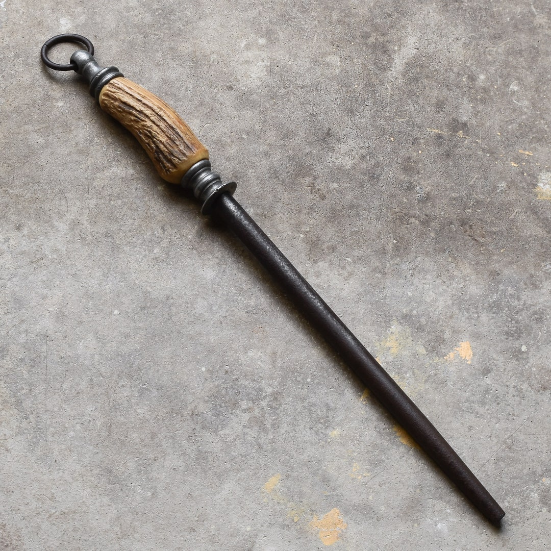 Antique Vintage Early 1900s French Sharpening Steel Knife Stag Handle ...