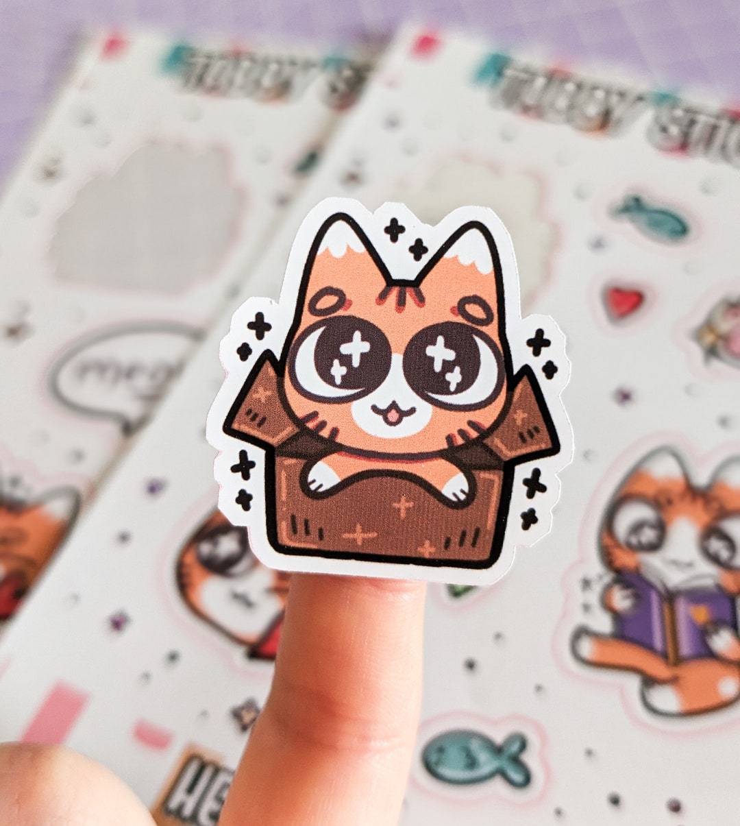 Orange Cat Sticker Sheet, Cute Kitty Stickers, Kawaii Cat Stickers ...