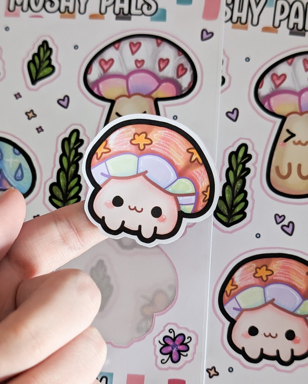 Mushroom Sticker Sheet, Cute Mushroom Stickers, Kawaii Forest Stickers ...