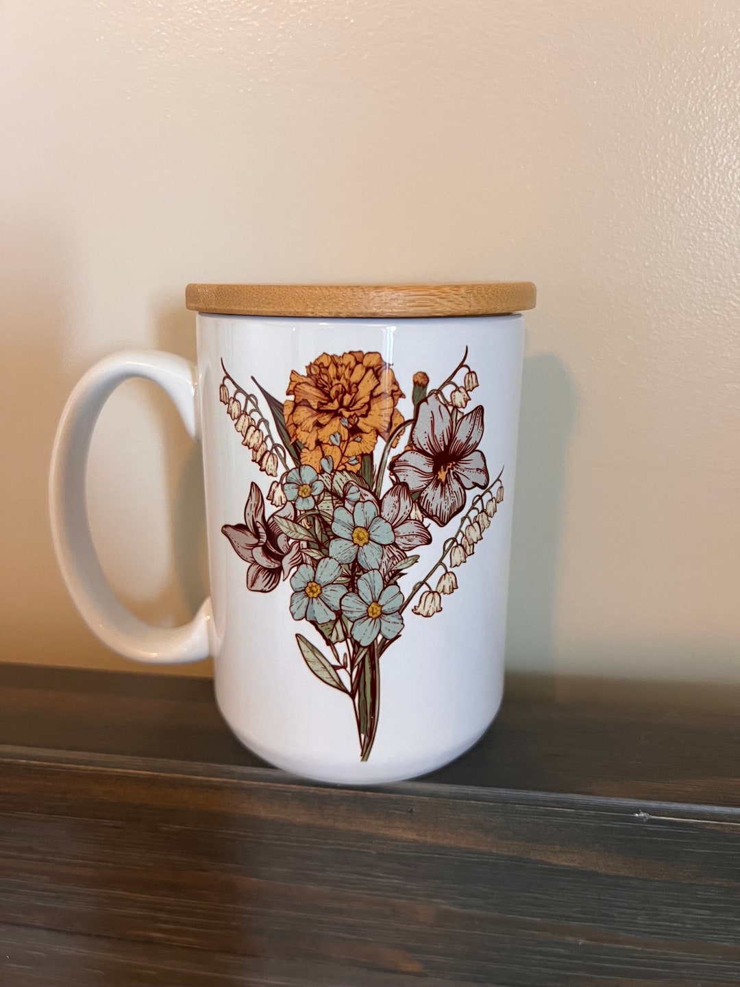 Custom Birth Flower Mug, Family Mug, Birth Flower, Custom Birth Flower ...