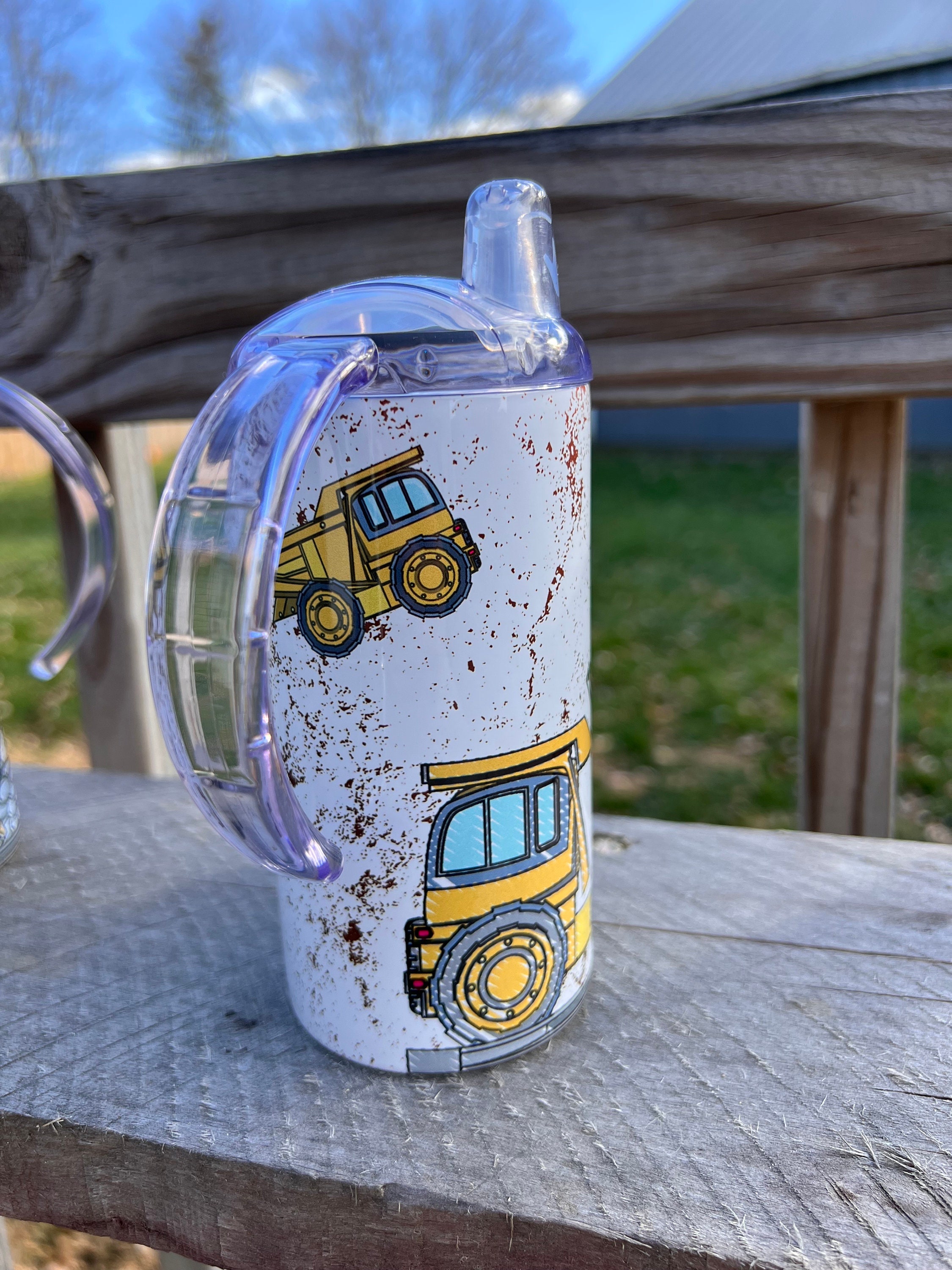 Kids Sippy Cup Baby Boy Cup Boy Truck Cup Dual Lid Sippy - Etsy
