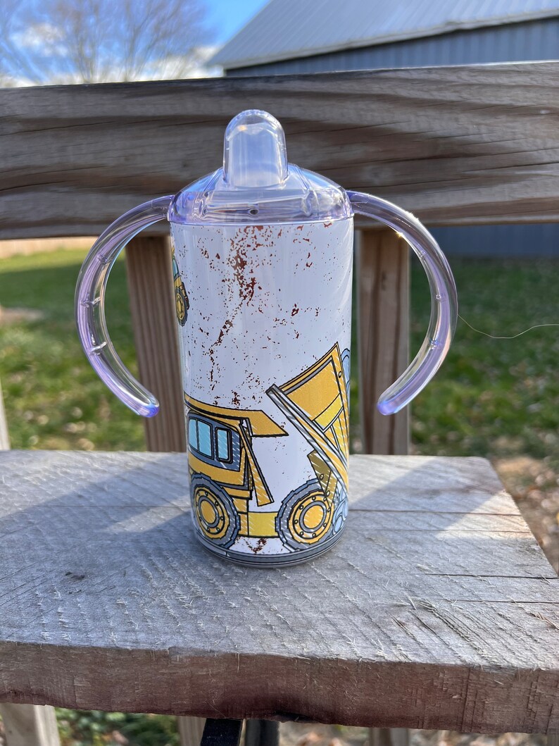 Kids Sippy Cup Baby Boy Cup Boy Truck Cup Dual Lid Sippy - Etsy