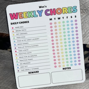 Dry Erase Boards for Kids | Chore Chart | Kids | Parents | Cleaning ...