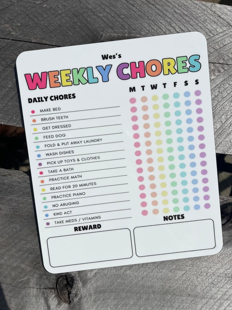 Dry Erase Boards for Kids | Chore Chart | Kids | Parents | Cleaning ...