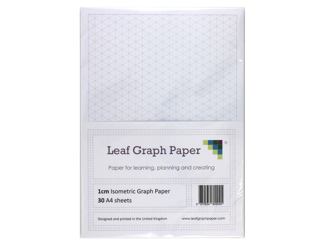 A4 Graph Paper Pack, 1cm 10mm Isometric, 30 Loose-leaf Sheets, Grey ...