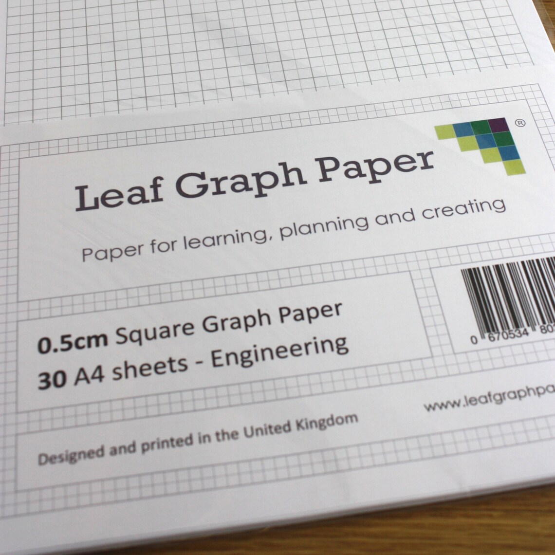 A4 Graph Paper Pack, 0.5cm 5mm Square, 30 Loose-leaf Sheets, Grey Grid ...