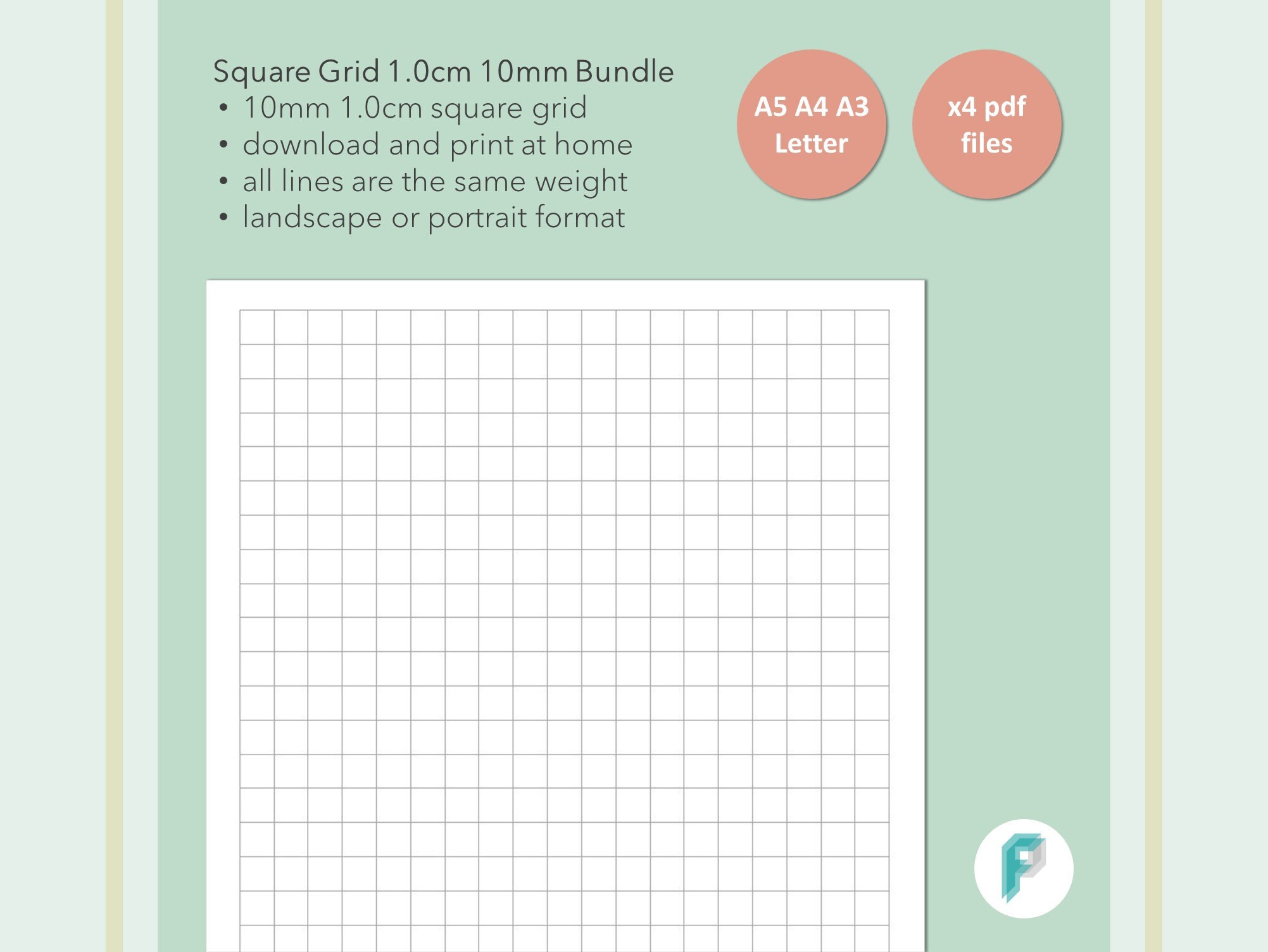 Printable Square Grid 10mm 1cm - A3 A4 A5 and US Letter Downloads - Etsy