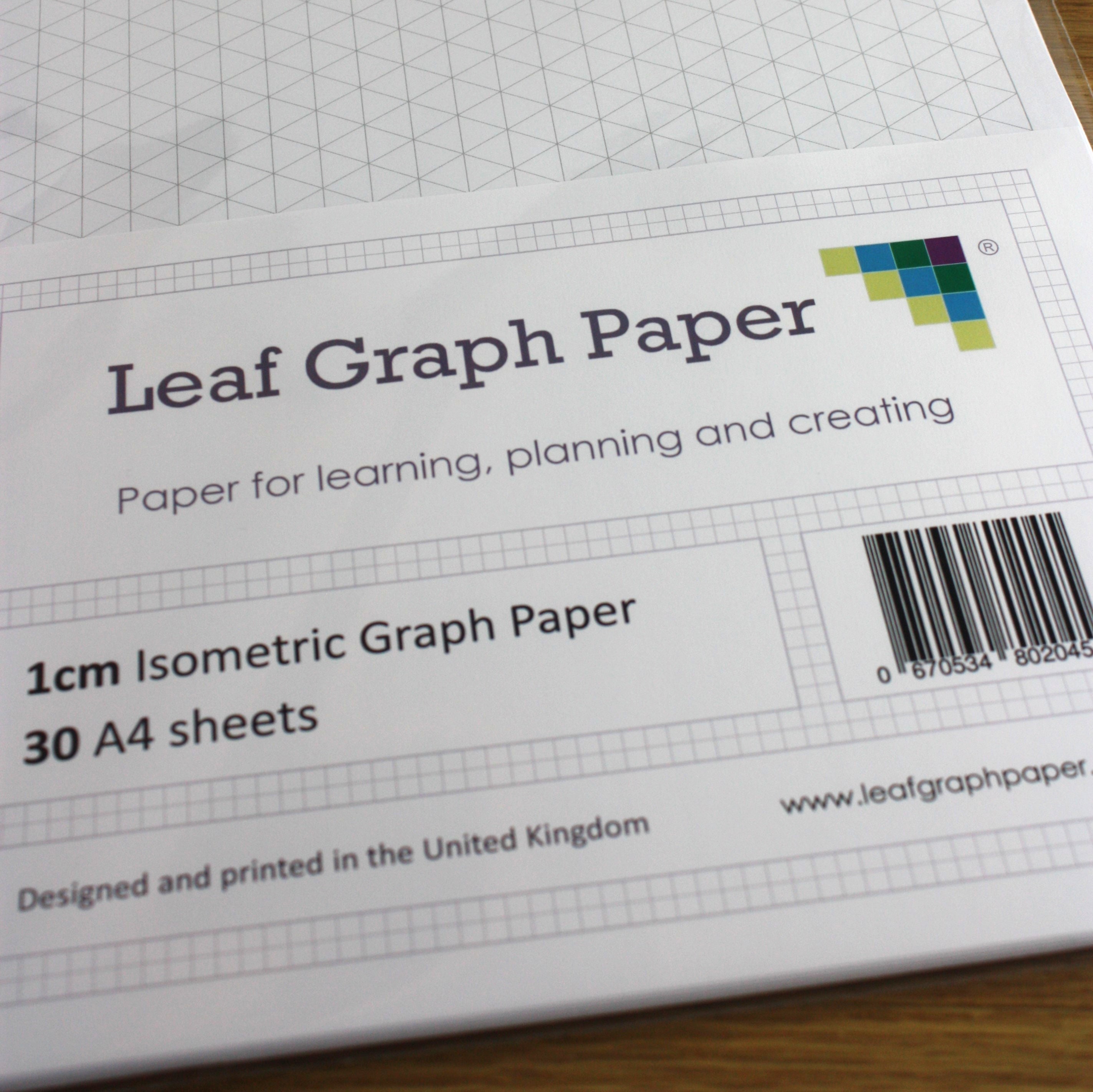 A4 Graph Paper Pack, 1cm 10mm Isometric, 30 Loose-leaf Sheets, Grey ...