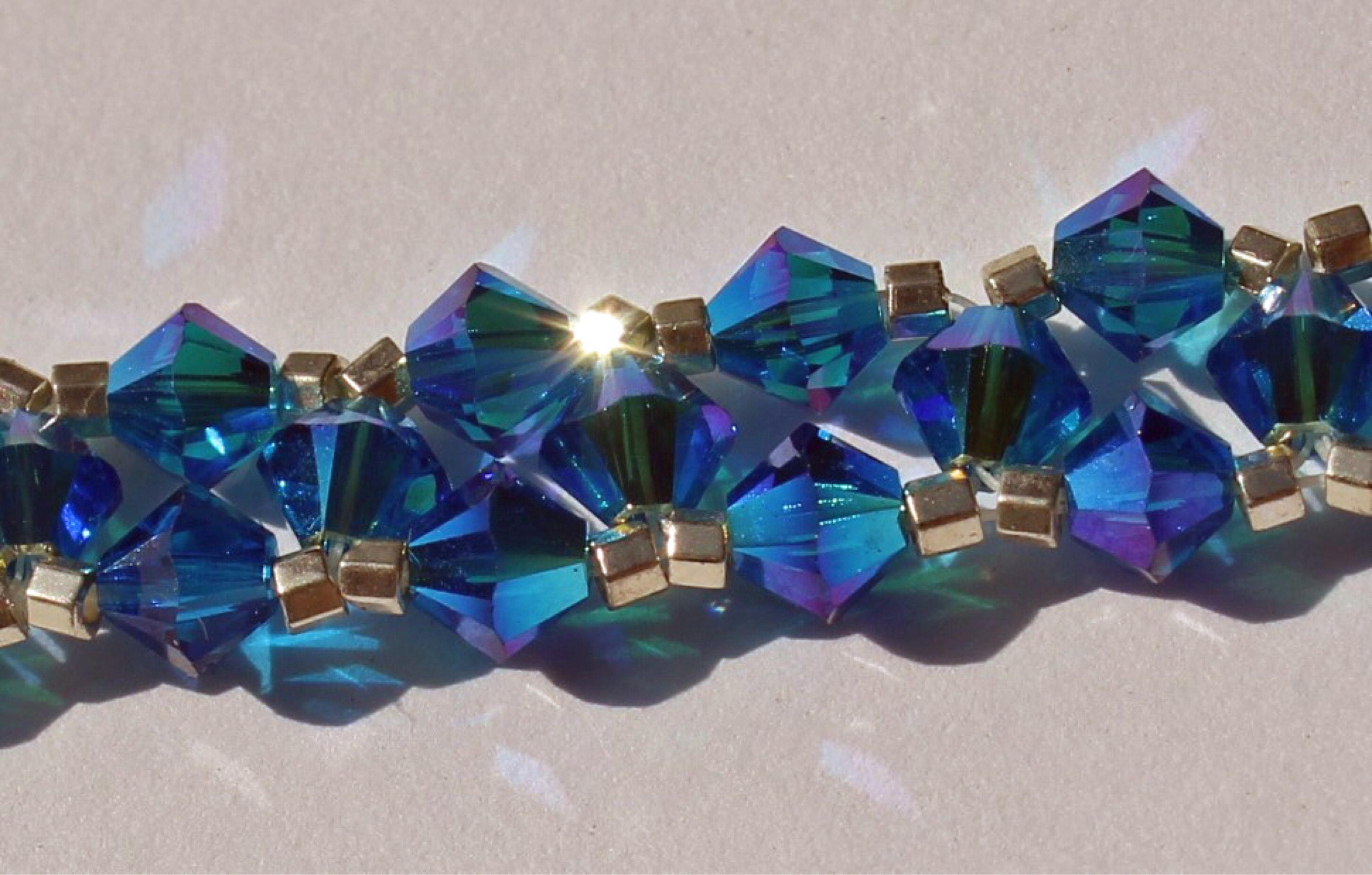 Pulsera azul brillante - Etsy España