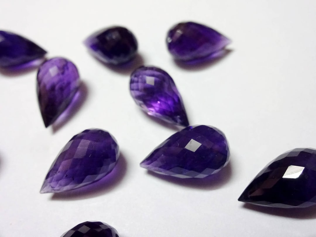 Amethyst Briolettes: 5 Pairs AAA Grade Teardrop Beads (9x16 Mm) - Etsy
