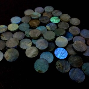 Full Flash LABRADORITE One Sided Polished Round Disks 12 Mm Diameter ...