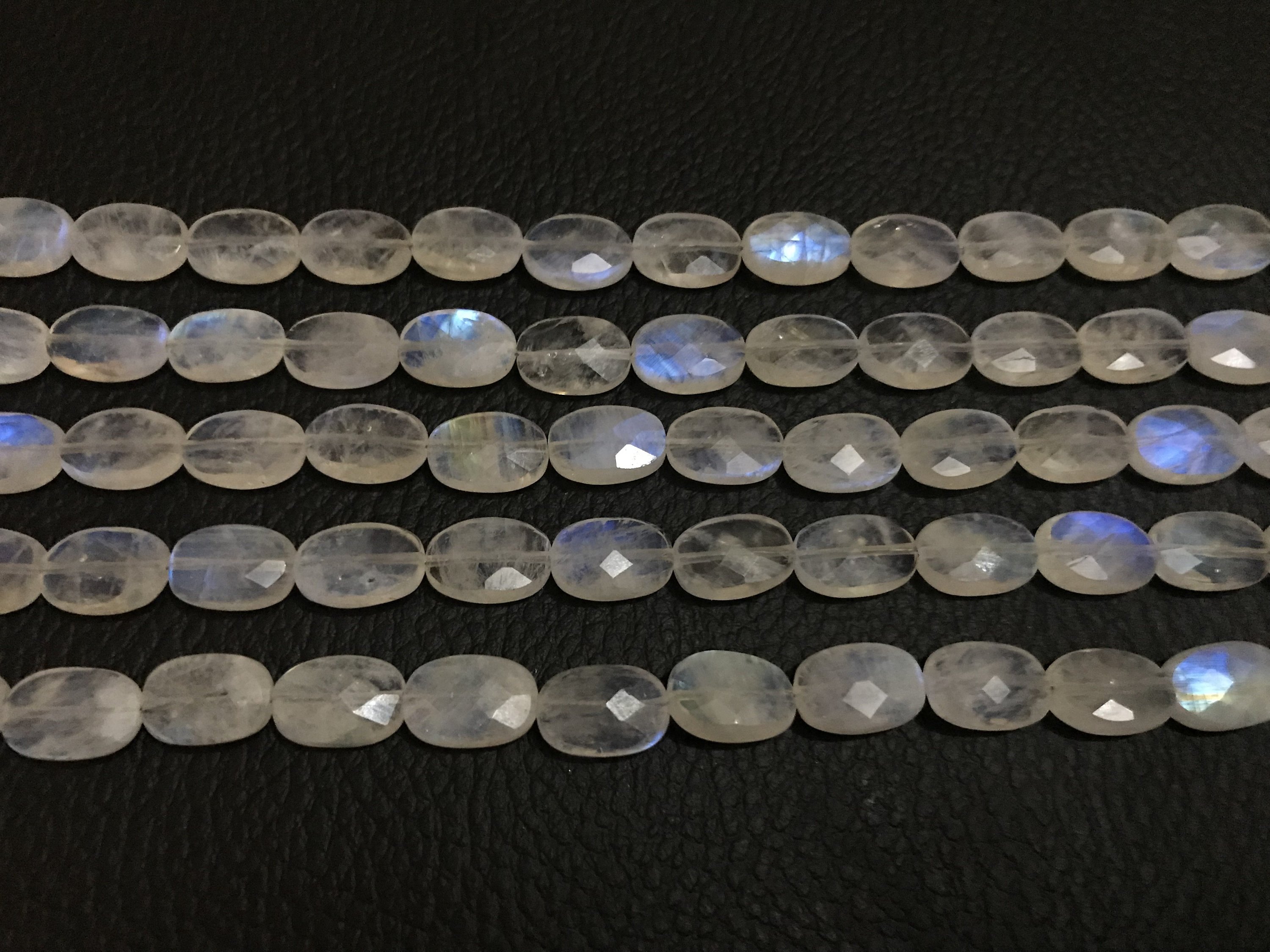 AAA Grade White RAINBOW MOONSTONE Faceted Long Cushion Shape Briolette ...