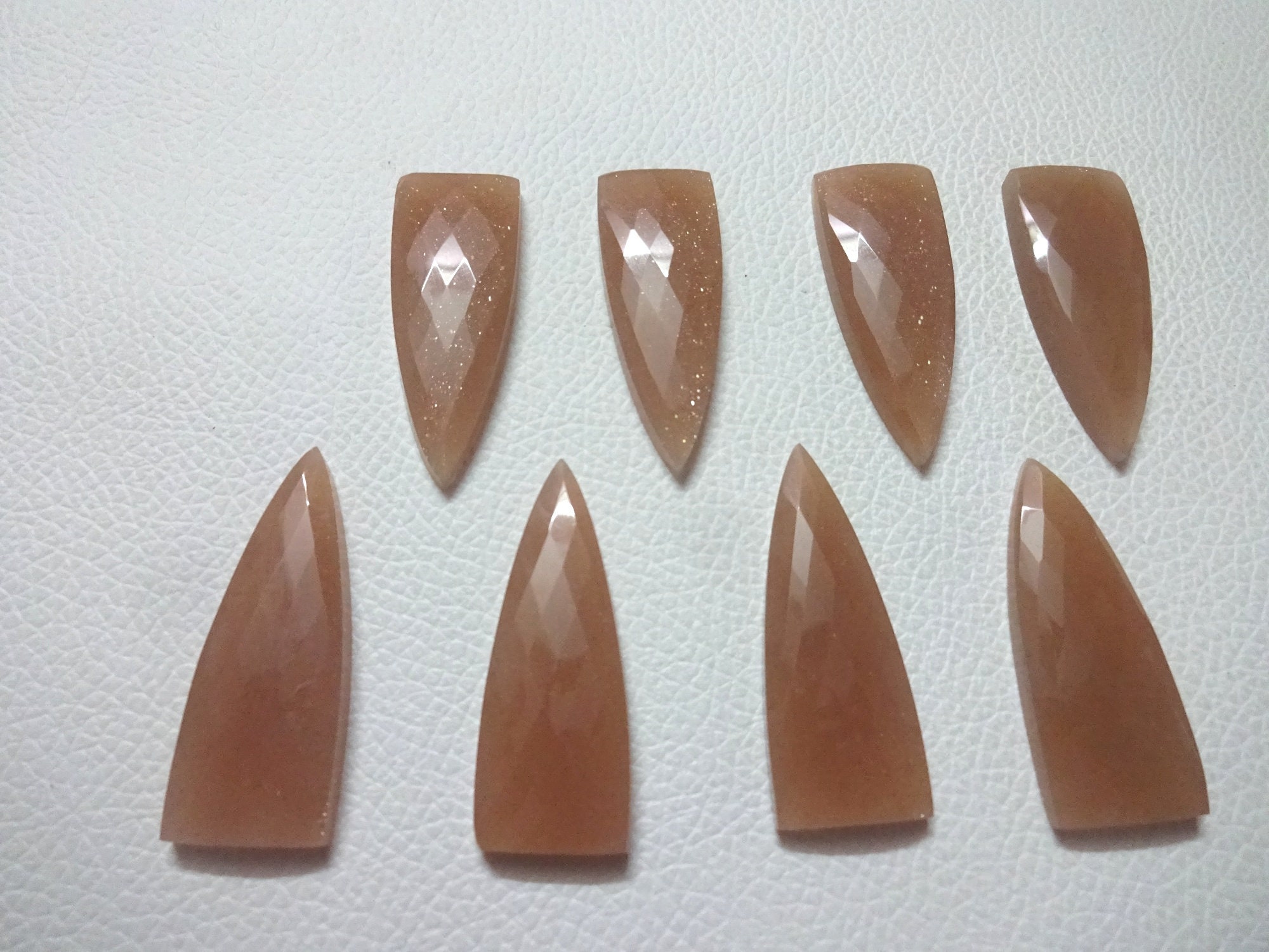 AAA Unique 4 Pieces Peach Moonstone Faceted Long Teeth Shape - Etsy